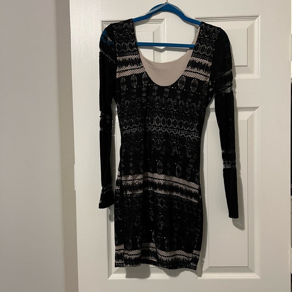 a'gaci | Dresses | Black Lace Long Sleeve Dress By Agaci | Poshmark